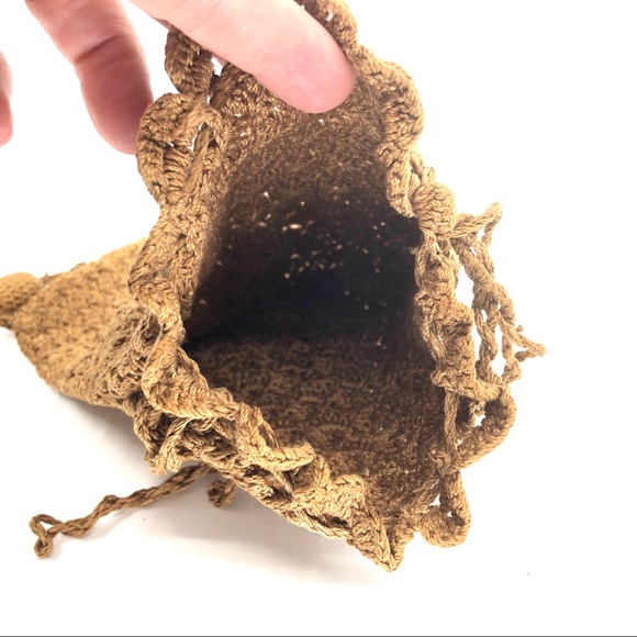 Vintage | Bags | Victorian Brown Crochet Drawstring Reticule Bag | Poshmark
